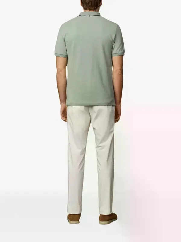 HACKETT LONDON Tipped-trim Logo-print Polo Shirt