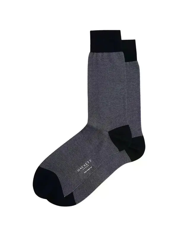 HACKETT LONDON Jacquard Birds-eye Pattern Crew Socks