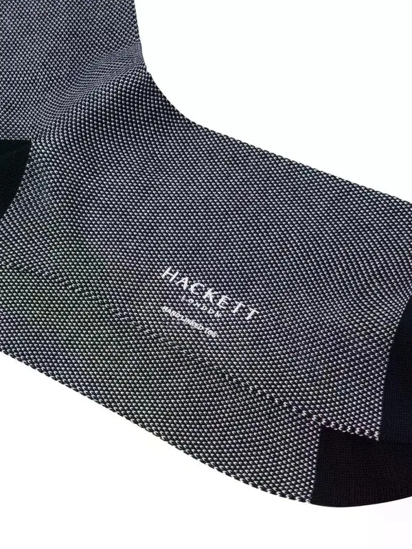 HACKETT LONDON Jacquard Birds-eye Pattern Crew Socks