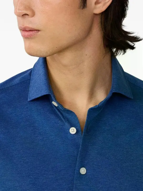 HACKETT LONDON Kent-collar Pique-jersey Shirt