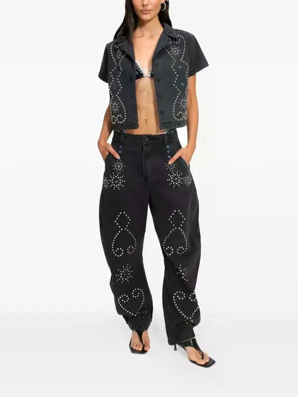 Agua Bendita Fallon Stud-embellished Jeans