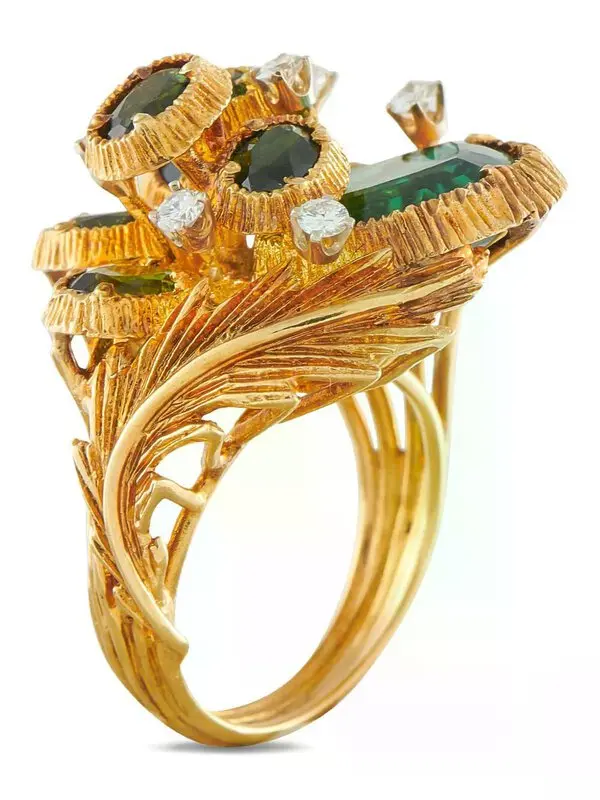 LB EXCLUSIVE Tourmaline And Diamond Ring In 18k Yellow