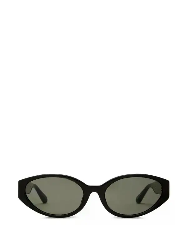 Linda Farrow Lyra Oval-frame Sunglasses - Black