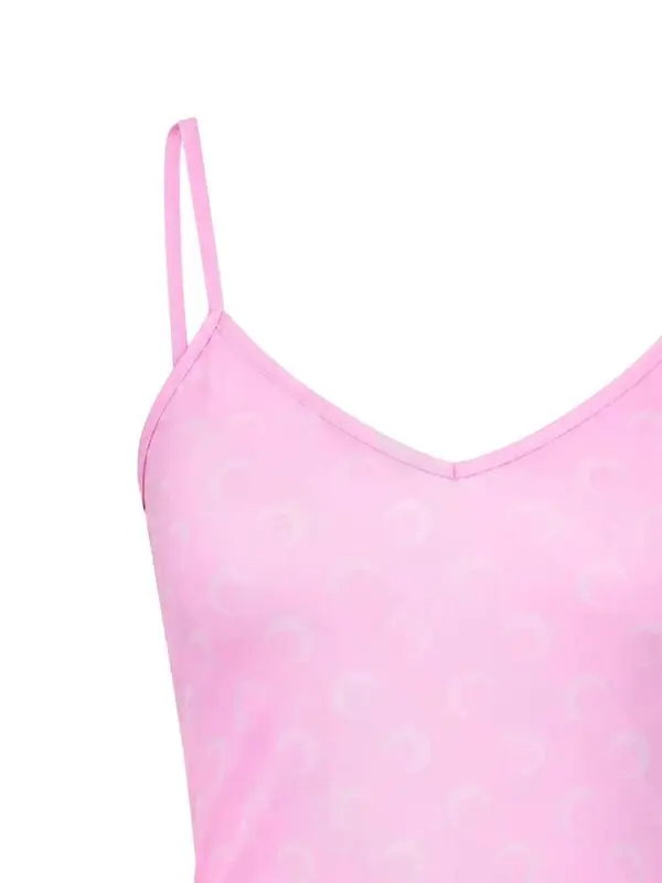 MARINE SERRE Moon Detail Crop Top - Pink