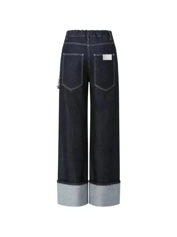 CIRCUS HOTEL Chain-detail Turn-up Jeans