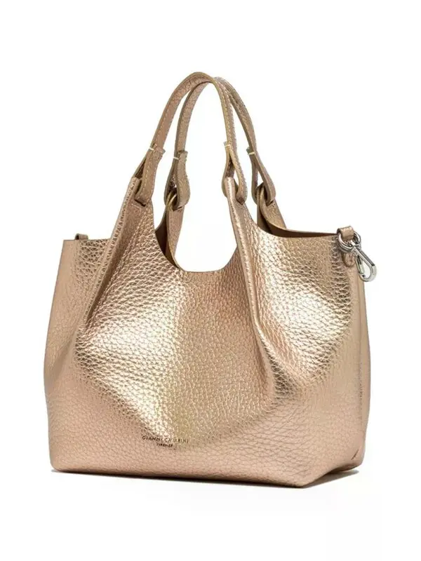 GIANNI CHIARINI Dua Pebbled Leather Tote Bag - Gold