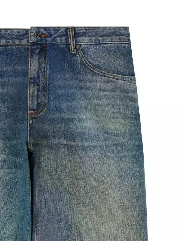 Emporio Armani J90 Loose-fit Faded Straight-leg Jeans - Blue