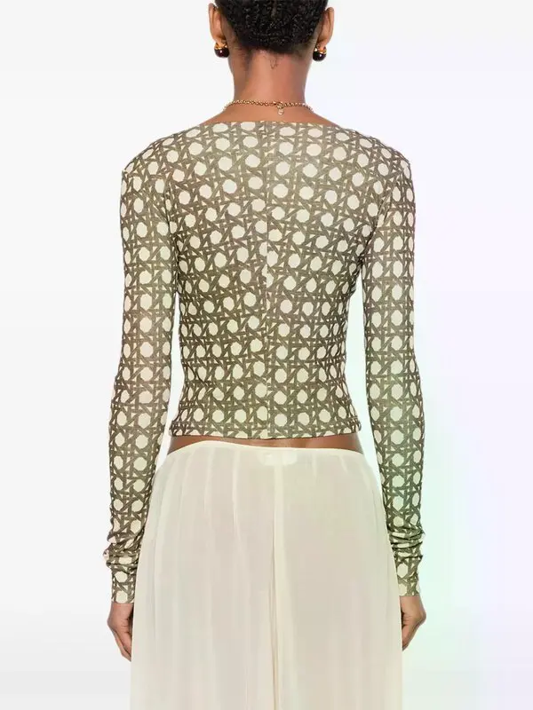 Nanushka Cropped Geometric-print Cardigan