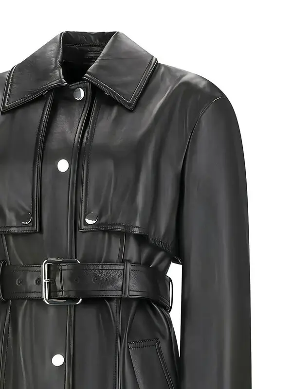 Sportmax Belted Leather Coat