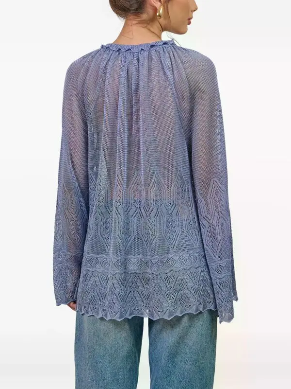 CECILIA PRADO Crochet-knit Ruffled Blouse