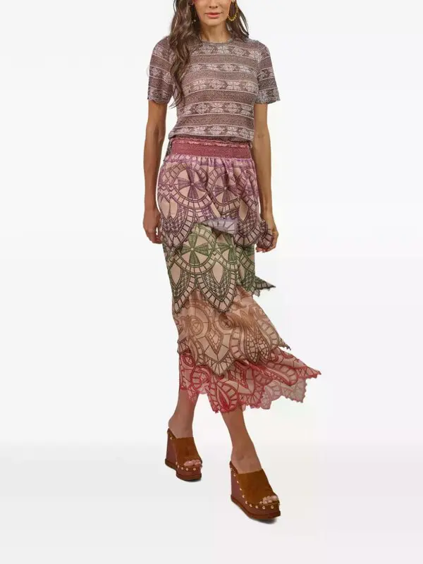 CECILIA PRADO Aurora Tiered Midi Skirt