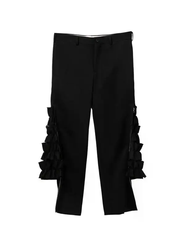 Comme Des Garçons Ruffled Zip Detail Trousers