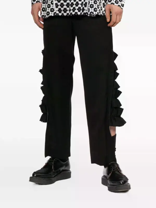 Comme Des Garçons Ruffled Zip Detail Trousers