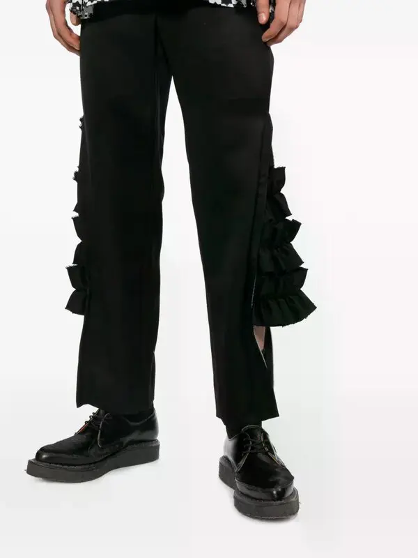 Comme Des Garçons Ruffled Zip Detail Trousers