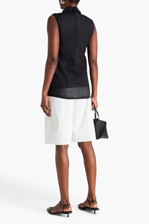JIL SANDER Embellished Cotton Voile Top