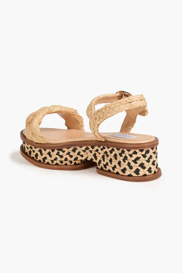 Gabriela Hearst Braided Raffia Platform Sandals - Beige