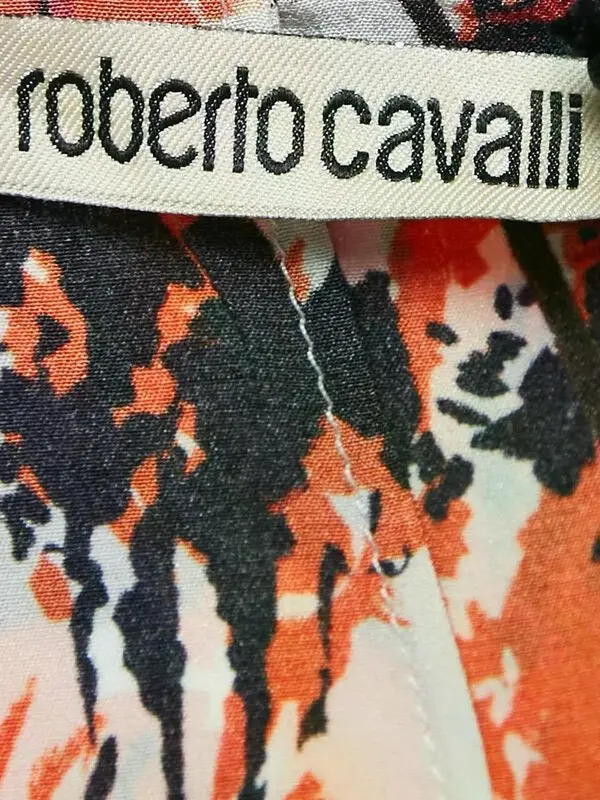Roberto Cavalli Silk Floral Print Dress - Red