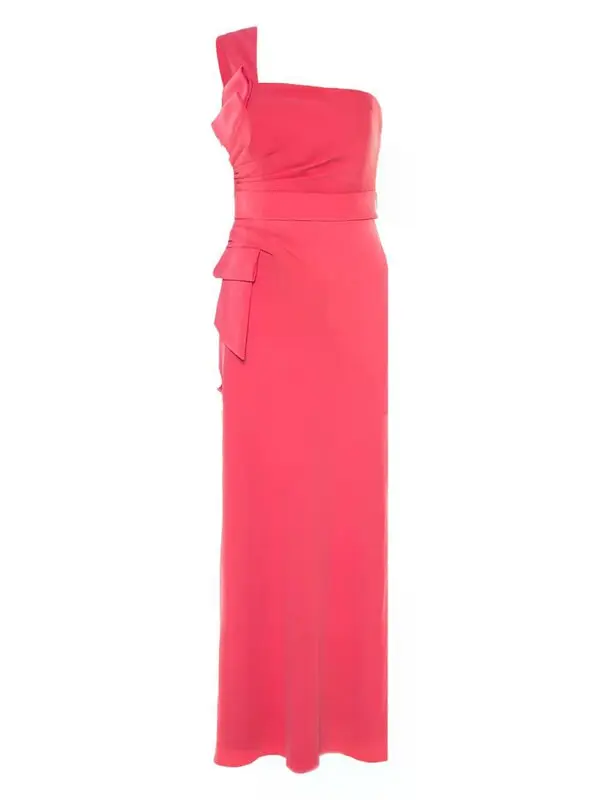 ARMANI One-shoulder Pleated Bow Dress