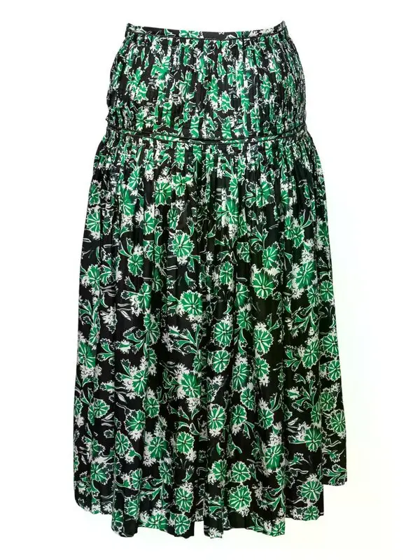 Marni Floral Pleated Midi Skirt