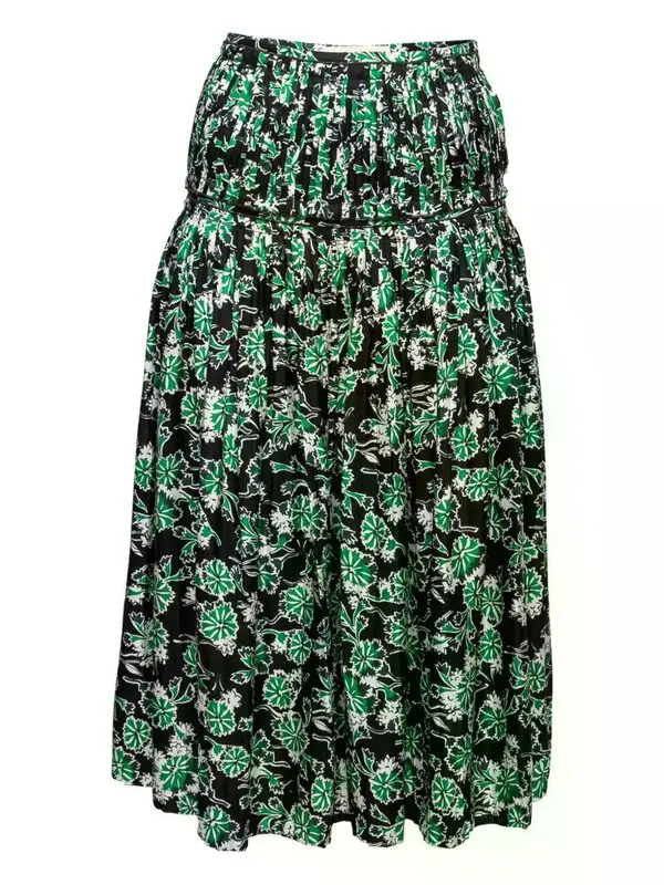 Marni Floral Pleated Midi Skirt