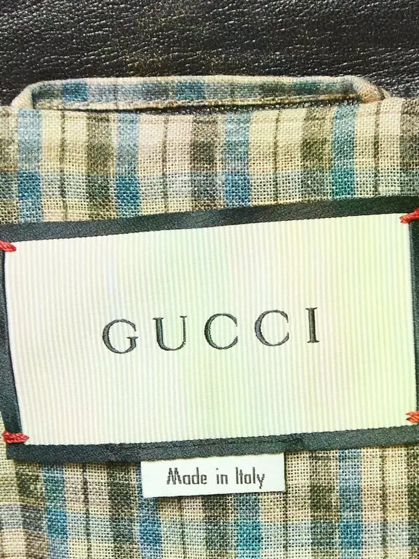 Gucci Leather Silver Studded Jacket With Chain Detail
