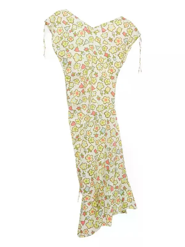 Moschino Asymmetrical Floral Midi Dress