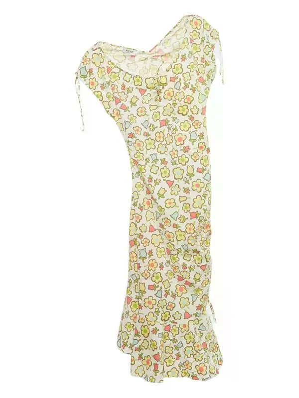 Moschino Asymmetrical Floral Midi Dress