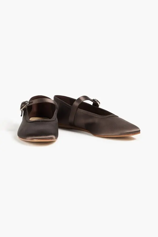 Le Monde Beryl Mary Jane Flats In Satin With Leather Trims