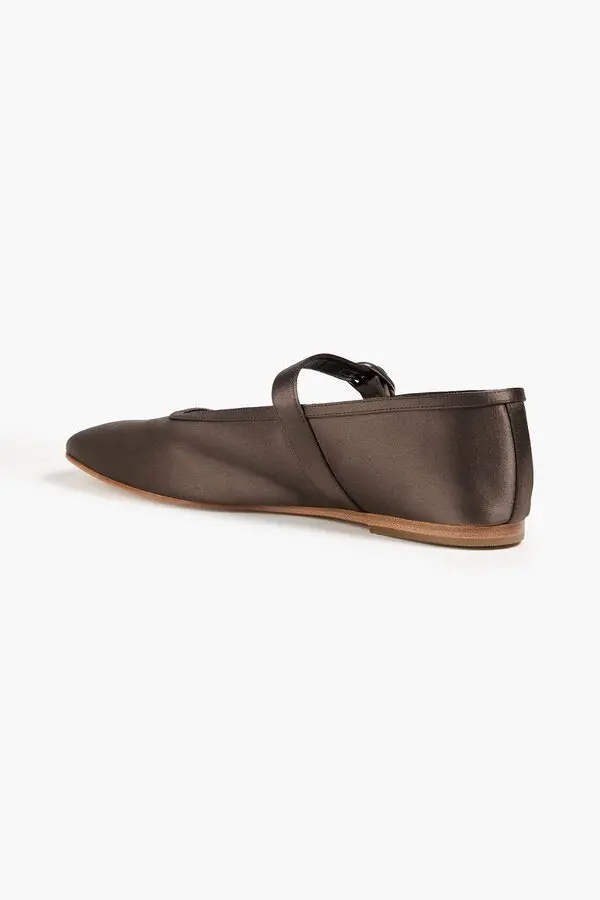 Le Monde Beryl Mary Jane Flats In Satin With Leather Trims