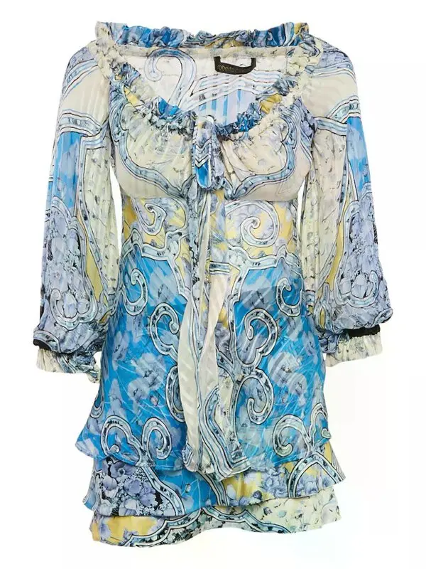 Roberto Cavalli Ruffled Blouse And Skirt Set