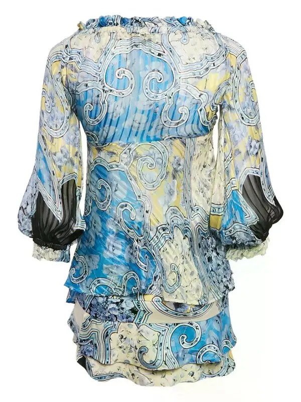 Roberto Cavalli Ruffled Blouse And Skirt Set
