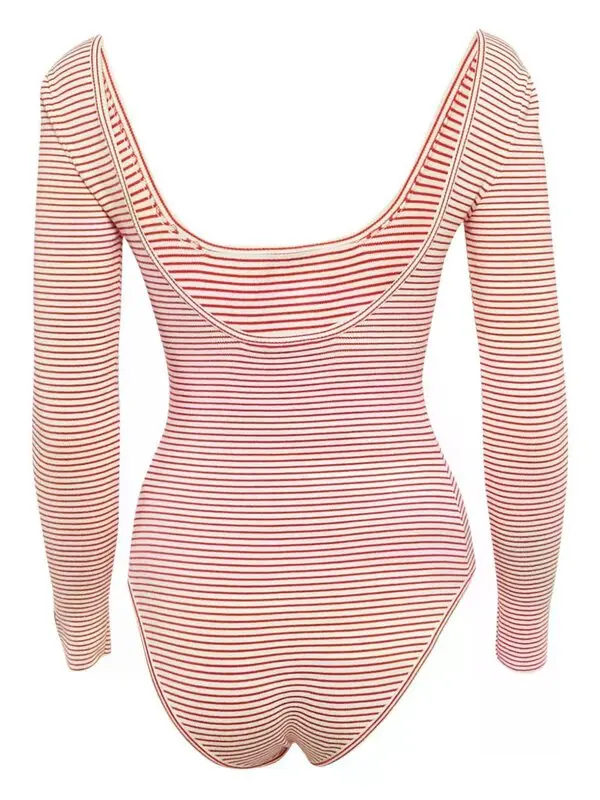 Etro Striped Logo-embroidered Bodysuit