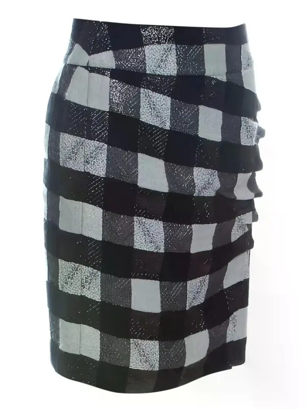 Emporio Armani Checkered Midi Skirt With Lurex Detailing