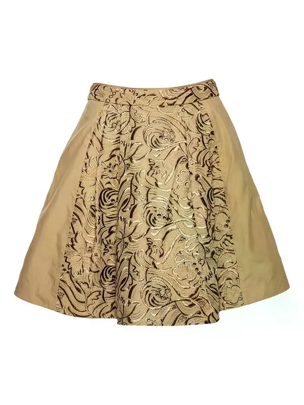 Roberto Cavalli Beige Cotton Pleated Skirt