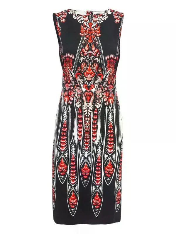 Roberto Cavalli Graphic Print Sleeveless Midi Dress