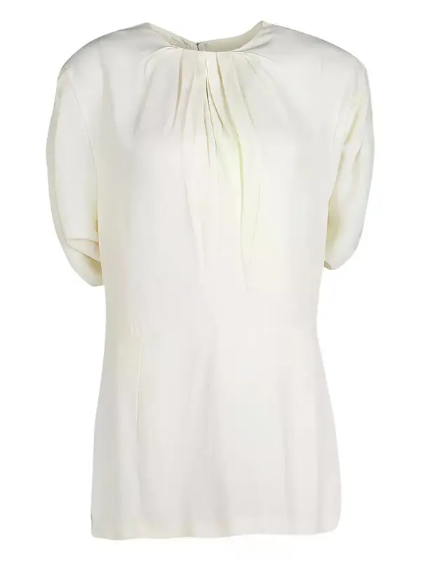 Marni Pleated Neckline Short Sleeve Top