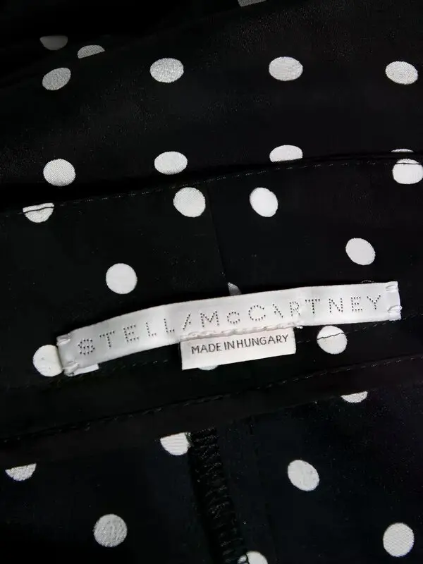 Stella McCartney Polka-dot Stripe Silk Trousers - Black