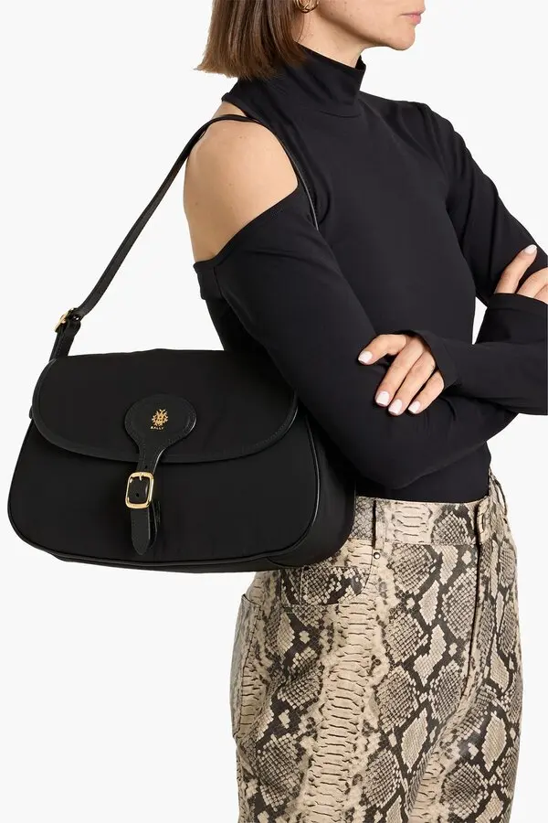 Bally Leather-trimmed Shell Shoulder Bag