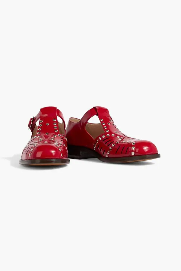 Bally Spiegel Studded Glossed-leather Sandals