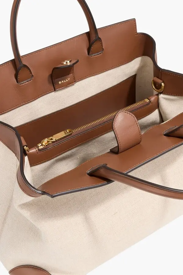 Bally Deco Daily Canvas And Leather Tote Bag