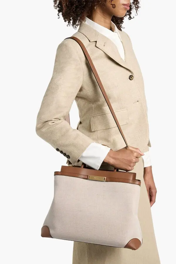 Bally Deco Daily Canvas And Leather Tote Bag