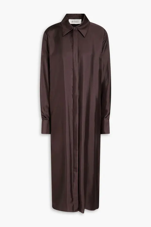 RÓHE Cutout Silk-twill Midi Shirt Dress