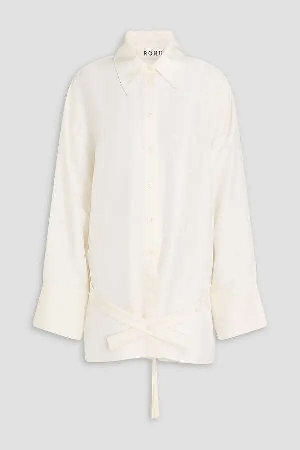RÓHE Cutout Silk-twill Shirt