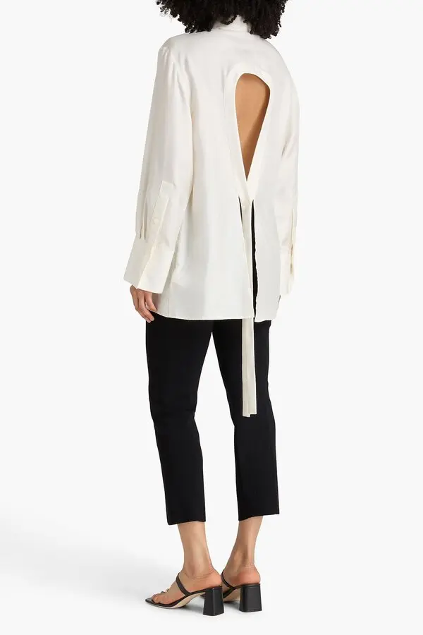 RÓHE Cutout Silk-twill Shirt