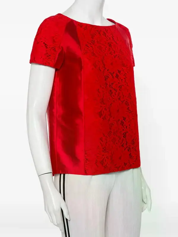 Valentino Garavani Lace-panelled Silk Blouse