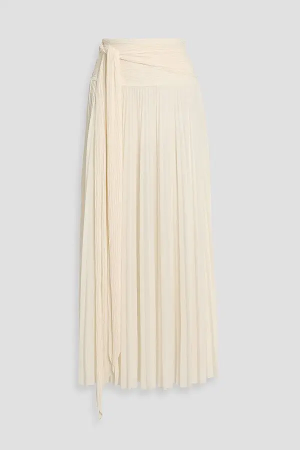 Ronny Kobo Ines Pleated Stretch-jersey Maxi Skirt - Ivory
