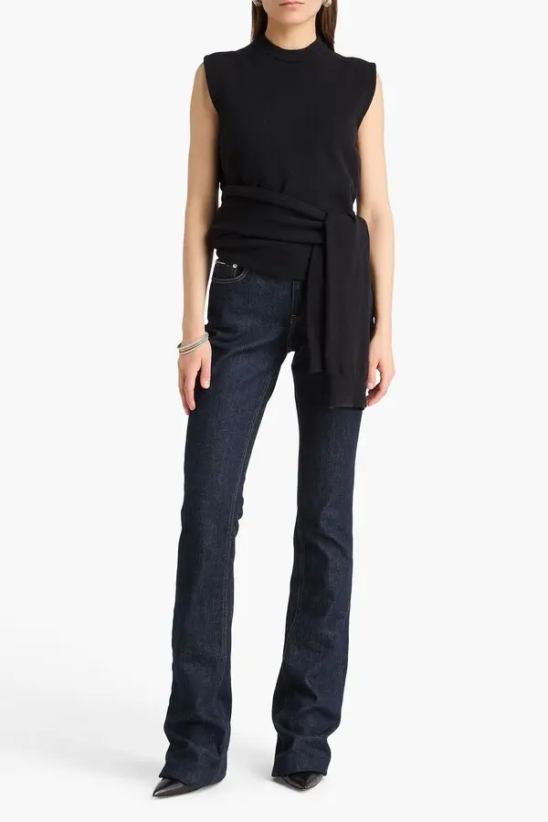RÓHE Cutout Knotted Merino Wool-blend Top
