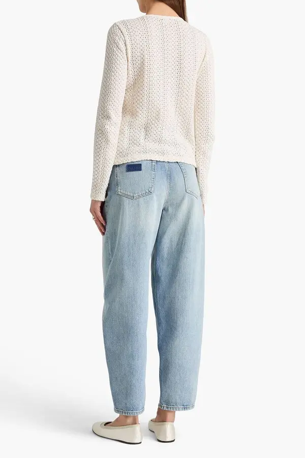 Vince Pointelle Knit Cotton Cardigan