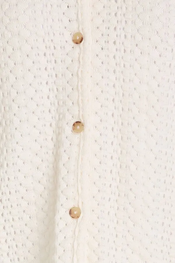 Vince Pointelle Knit Cotton Cardigan