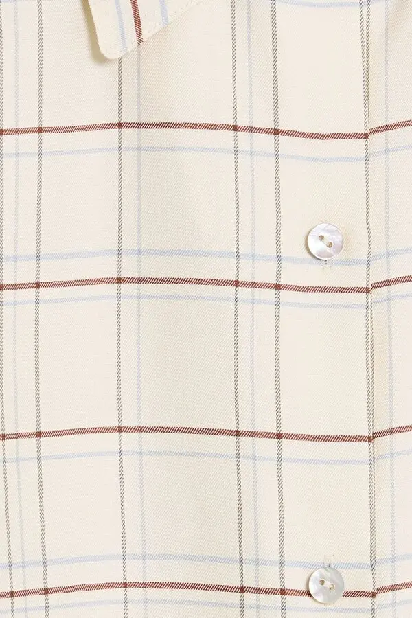 Vince Checked Twill Shirt With Buttoned Cuffs